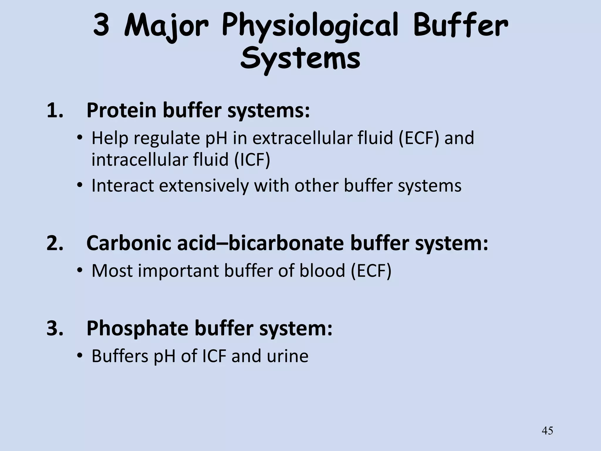Water, acid base balance, buffer systems | PPTX | Chemistry | Science