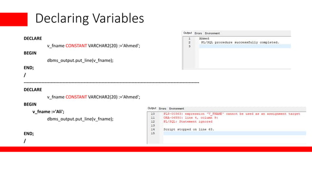 Pl-sql blocks and block types and variablesdeclaring.pptx | Databases | Computer Software and ...