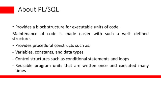 Pl-sql blocks and block types and variablesdeclaring.pptx | Databases | Computer Software and ...