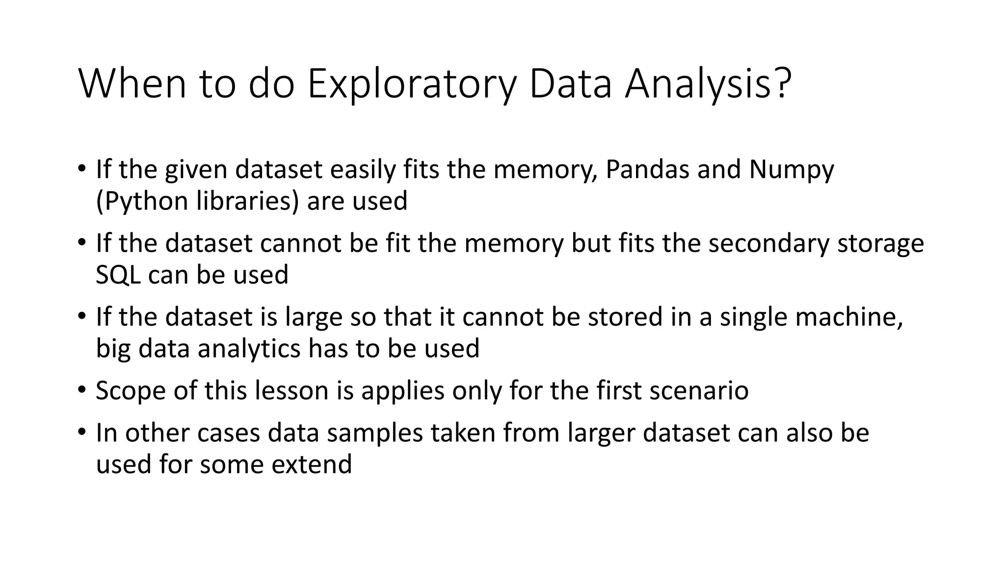 Lecture 3 - Exploratory Data Analytics (EDA), a lecture in subject ...