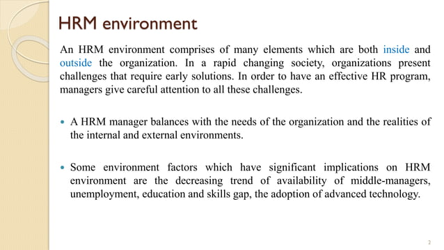 HRM Environments (internal and external) | PDF