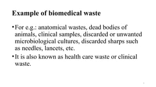 Biomedical waste first aid in clinical lab | PPTX