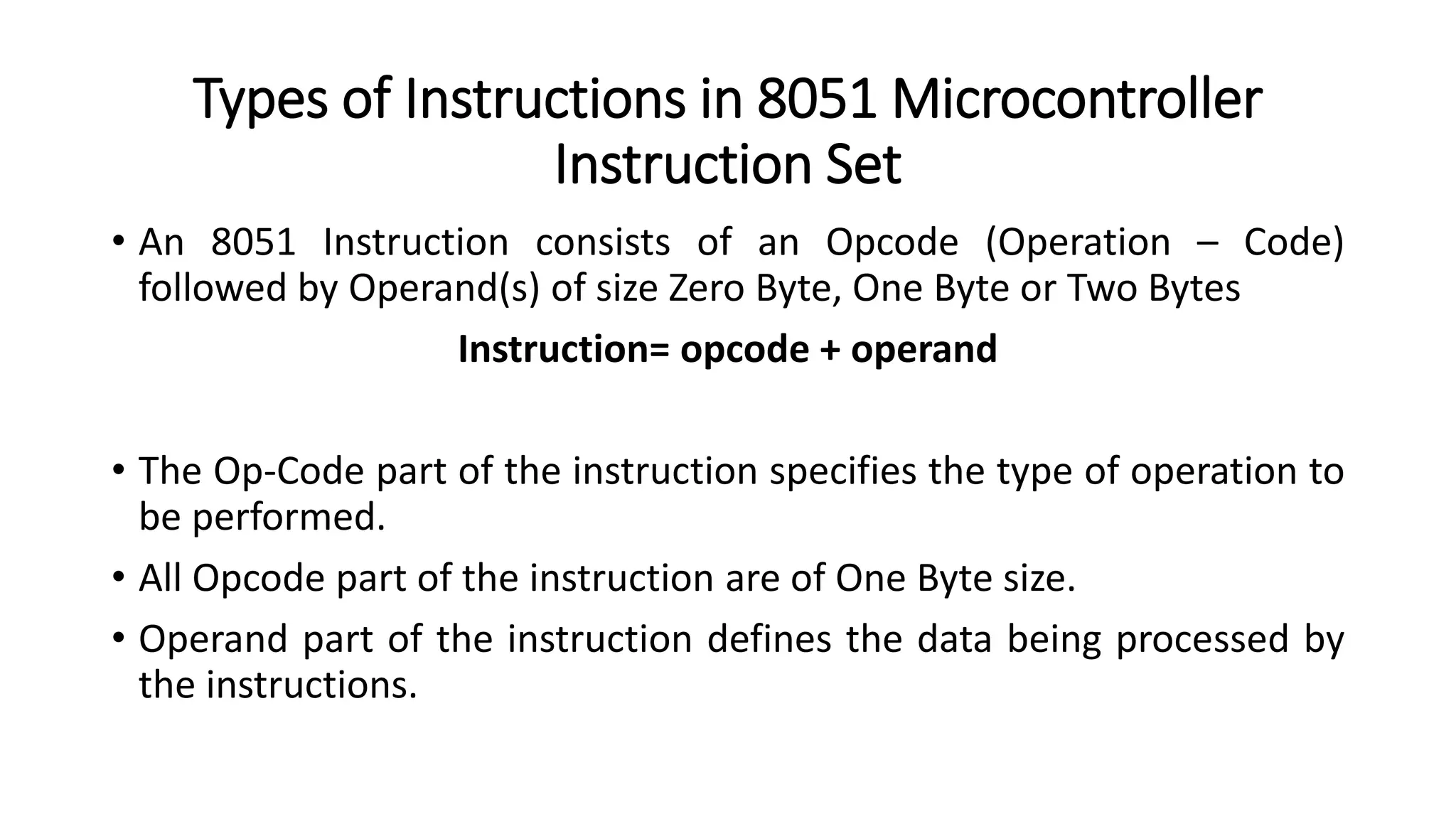 8051 Microcontroller Architecture Pptx