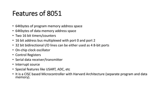8051 MICROCONTROLLER ARCHITECTURE.pptx 8051 MICROCONTROLLER ARCHITECTURE.pptx