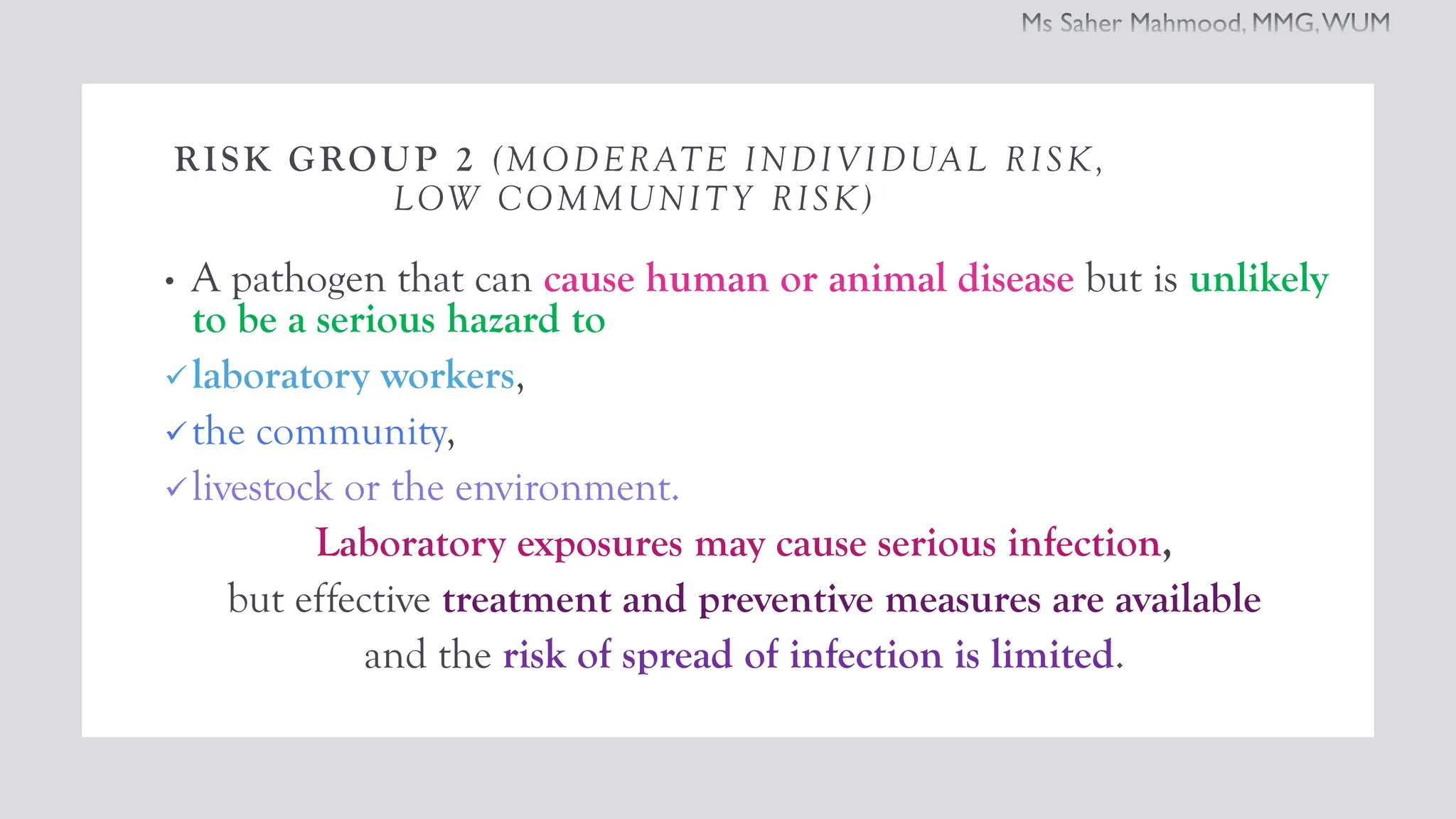 Lec 3-BIOSAFETY RISK GROUPS and their assessment | PDF