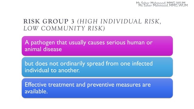Lec 3-BIOSAFETY RISK GROUPS and their assessment | PDF
