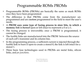 Lec 3 digital electronics- read only memory | PPTX