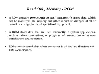 Lec 3 digital electronics- read only memory | PPTX