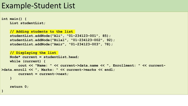 Lec3-Linked list.pptx | Programming Languages | Computing
