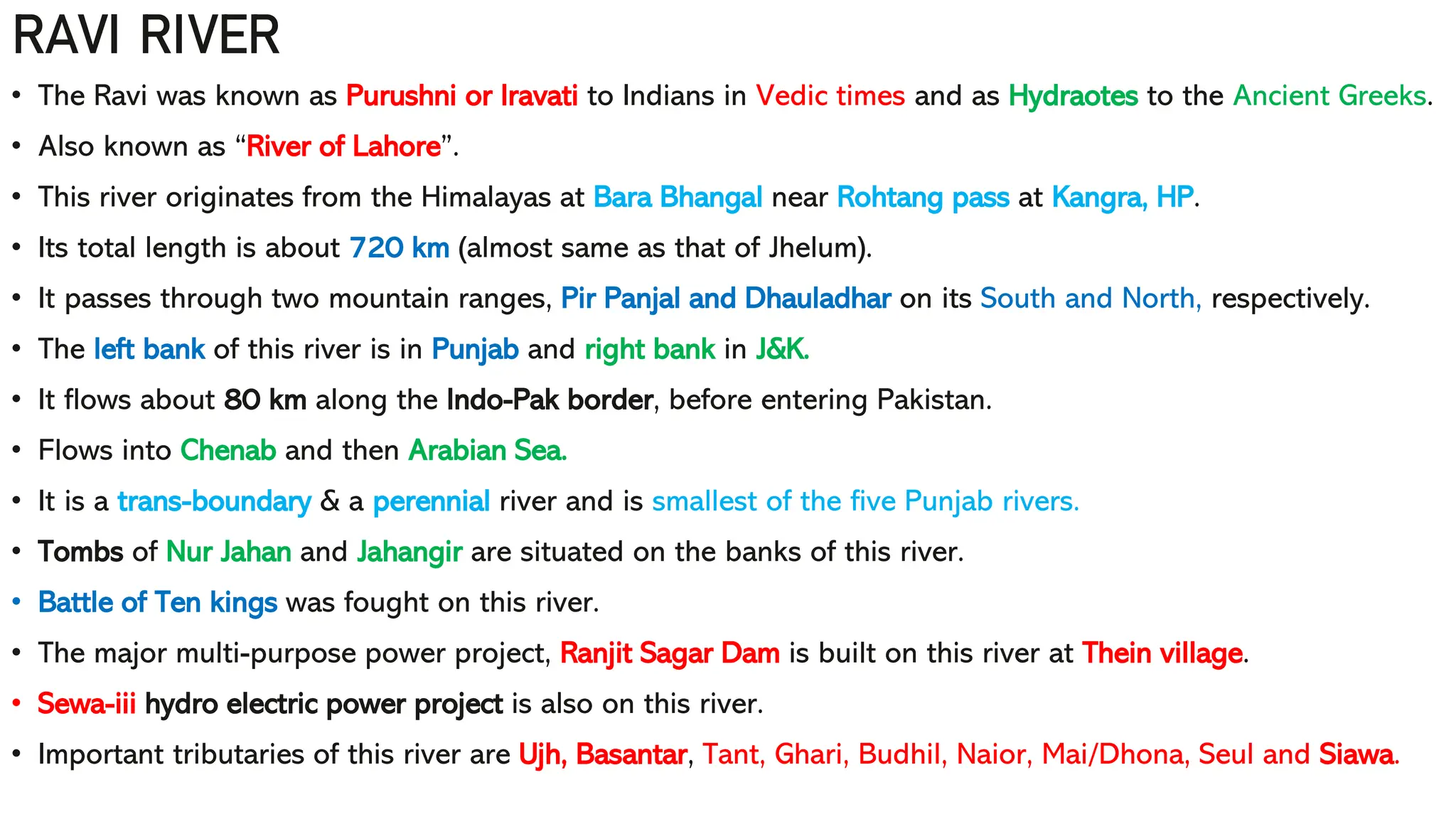 Lec 3 - Rivers of Jammu and Kashmir - General Knowledge About Jammu and ...