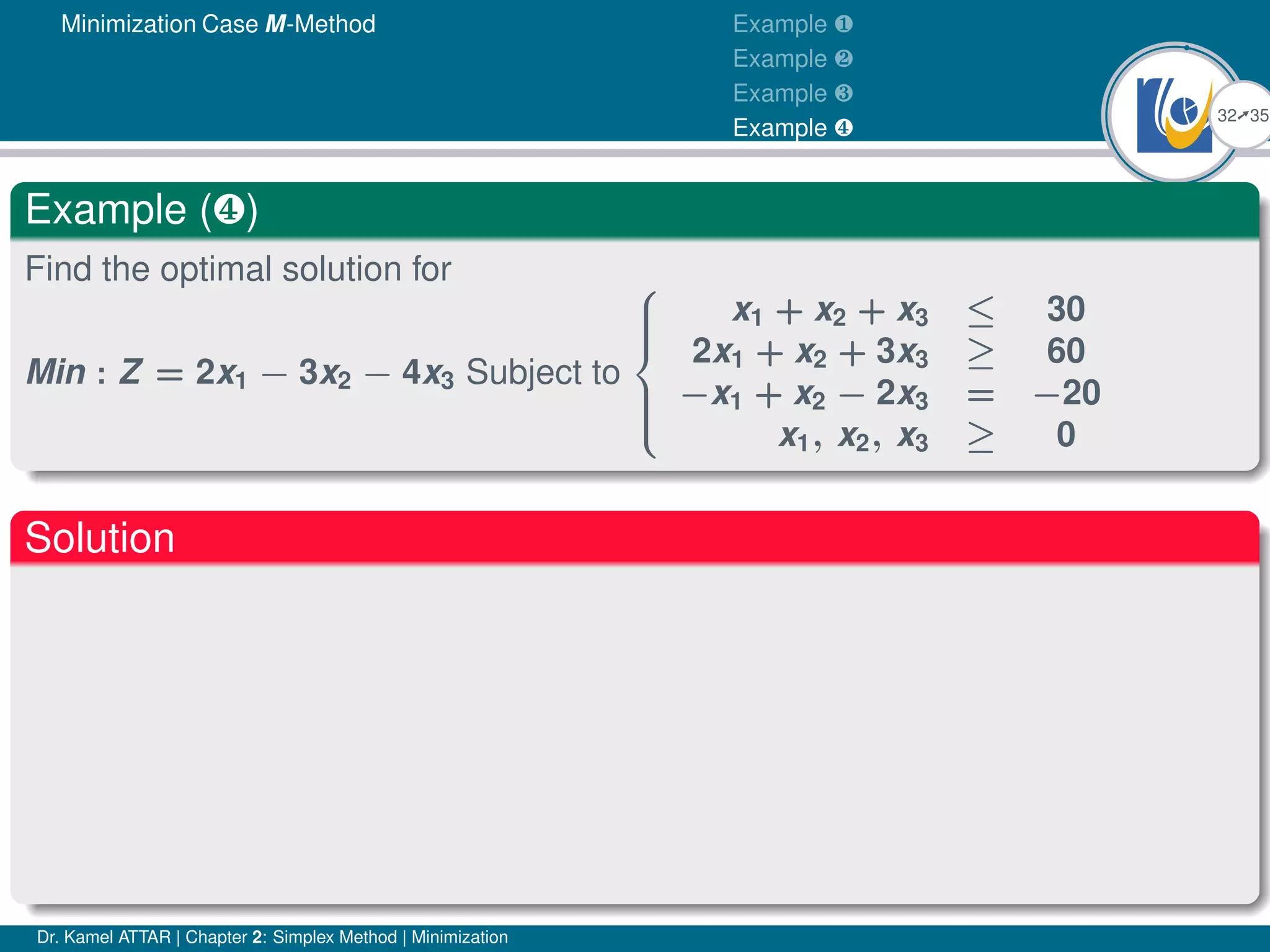 Simplex method (minimization) | PDF