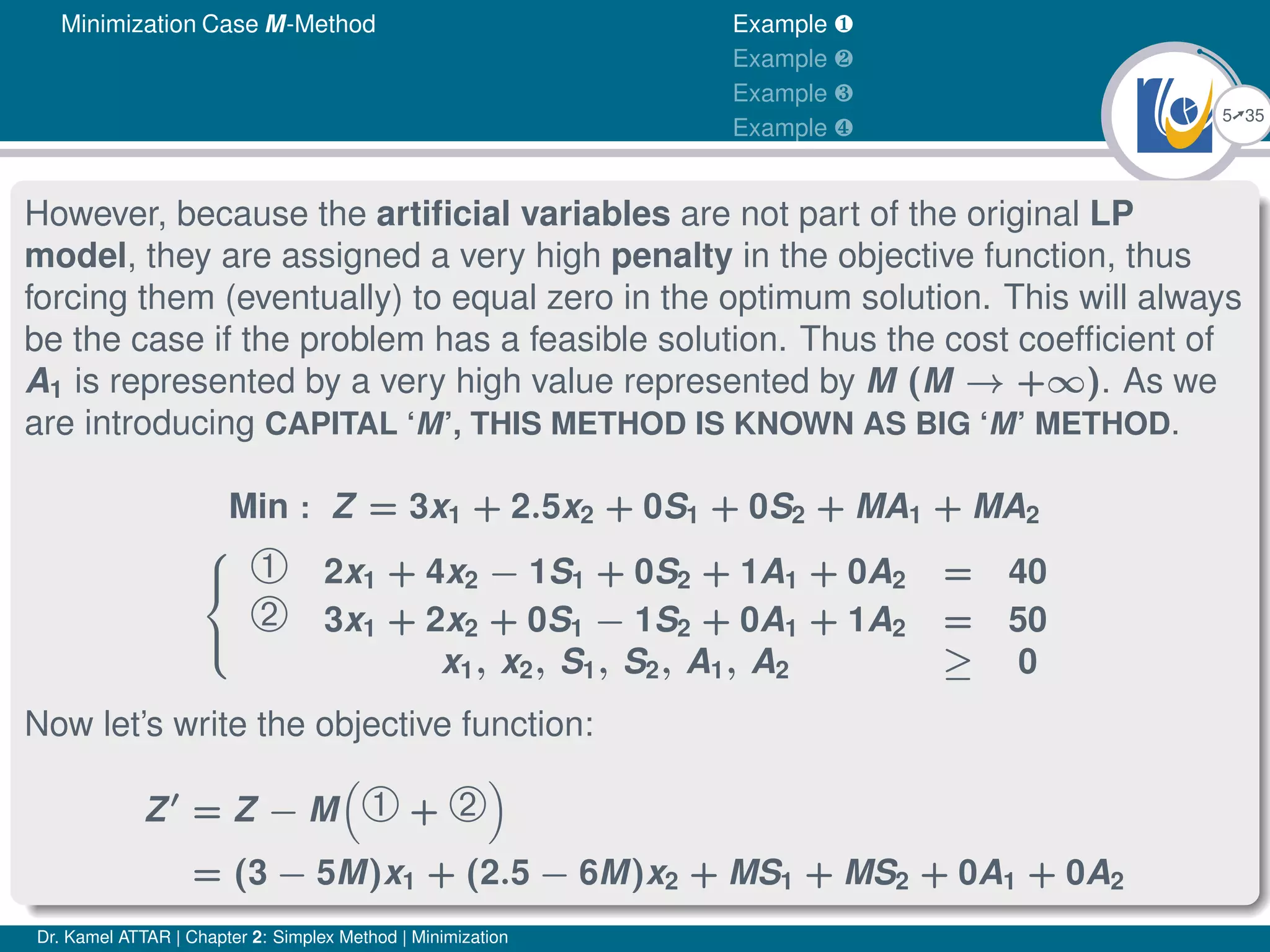 Simplex method (minimization) | PDF
