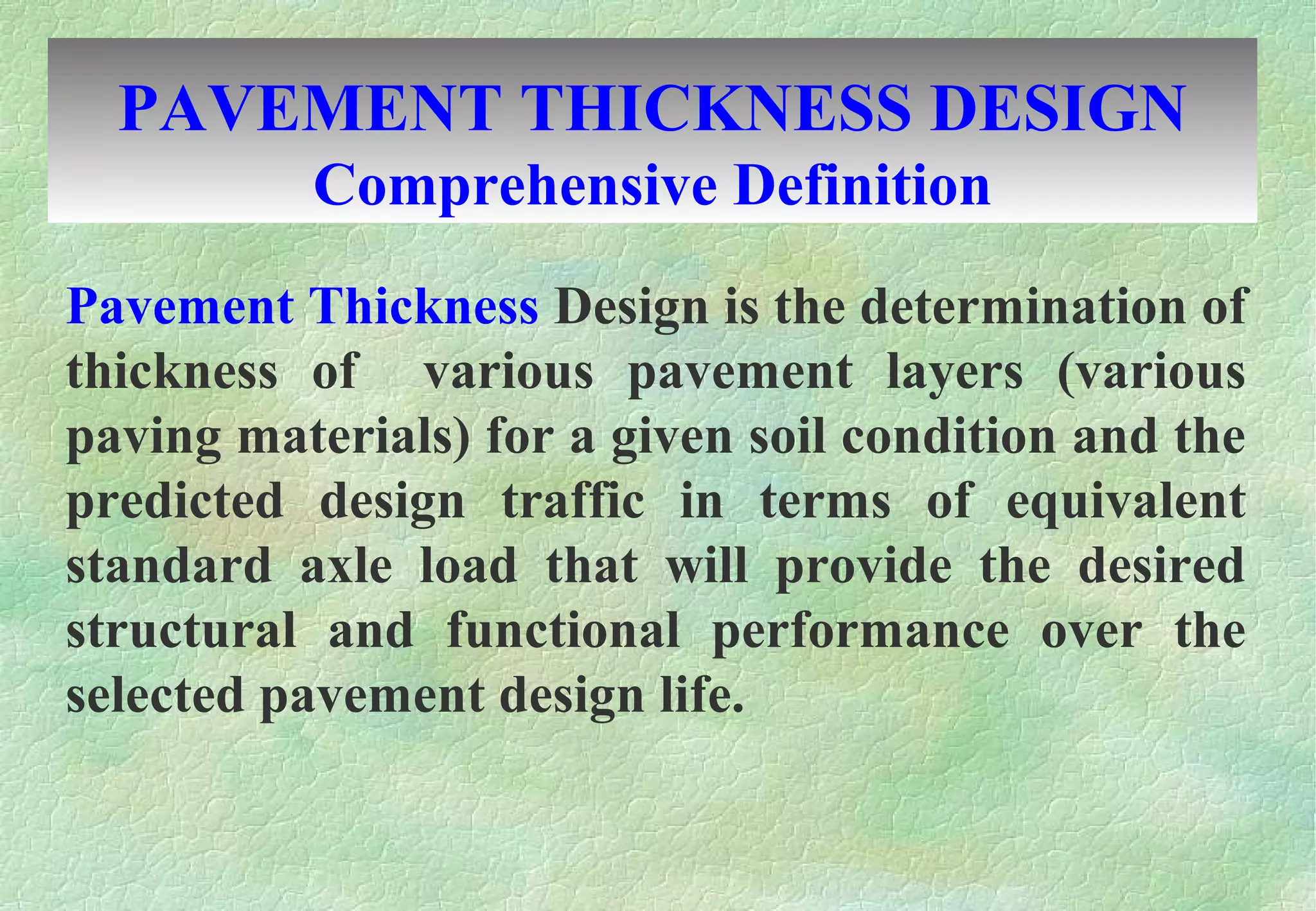 Introduction to Pavement Design Concepts | PPT