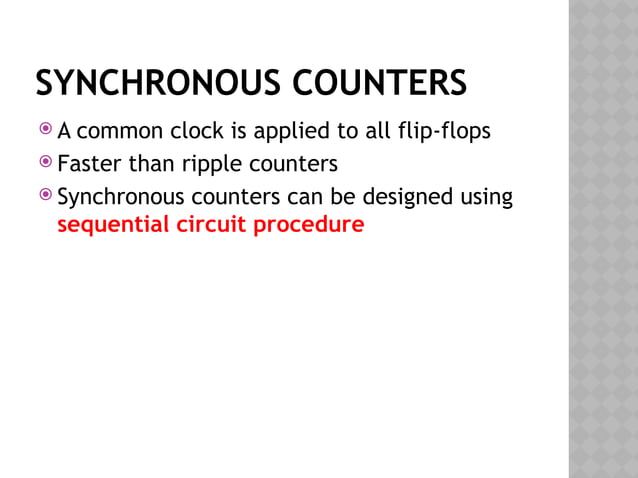 Synchronous counters digital logic design | PPTX | Programming Languages | Computing