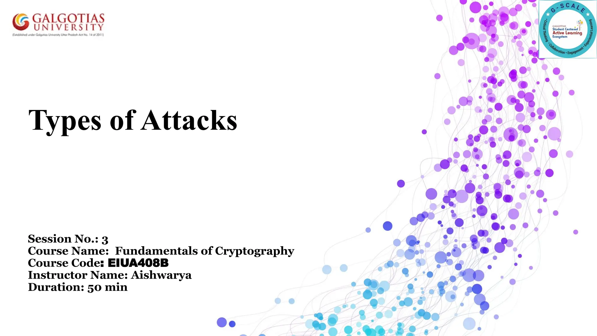 Types of Attacks: Attacks can be classified based on their method ...