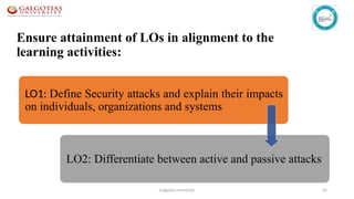 Types of Attacks: Attacks can be classified based on their method ...