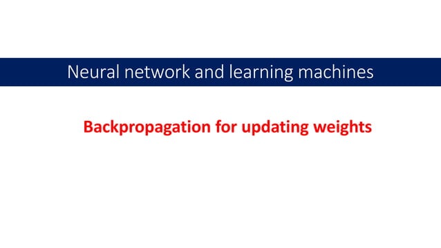 understanding Backpropagation neural networks | PPT
