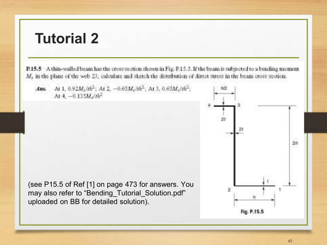 Lec3 bending of open and closed sections | PPTX