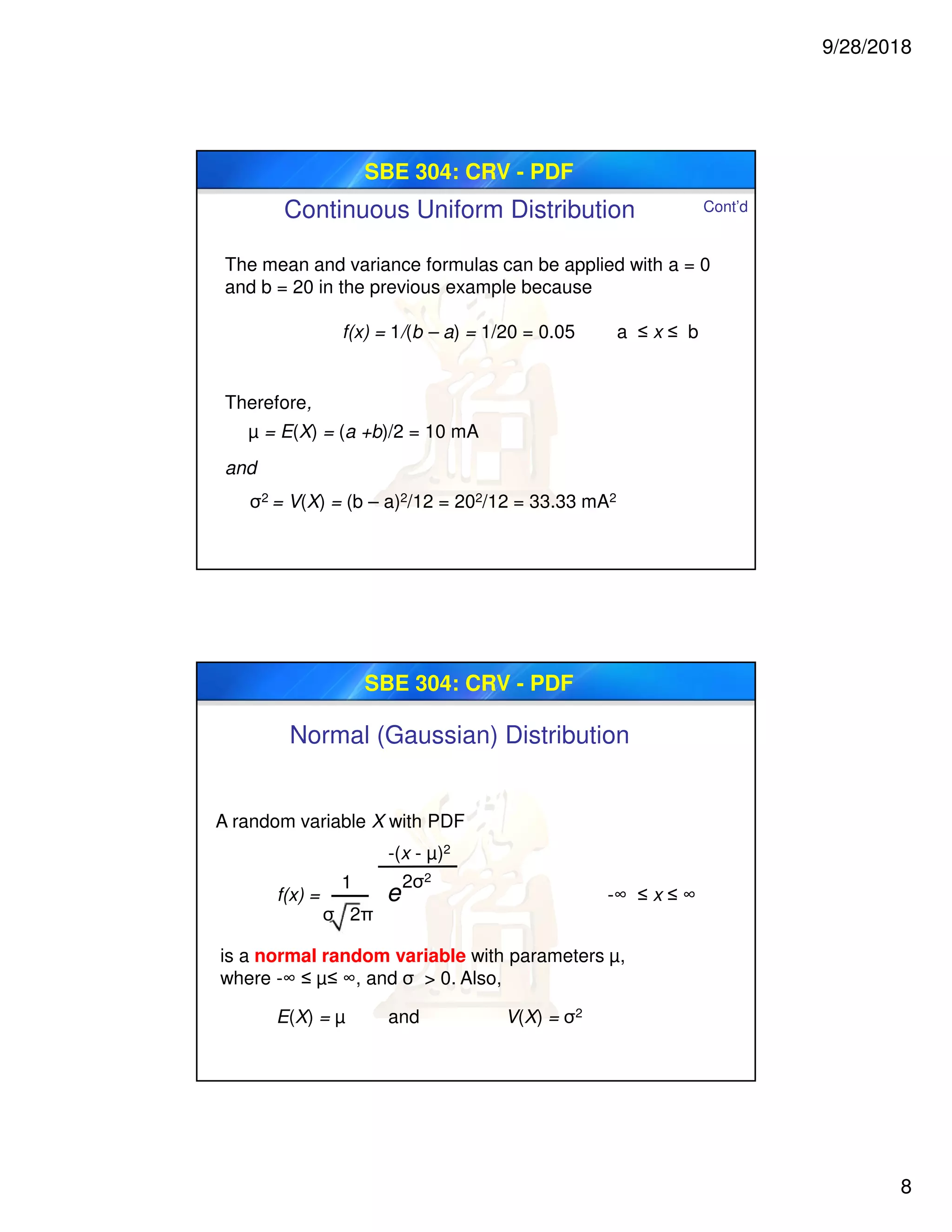 Lec 3 continuous random variable | PDF