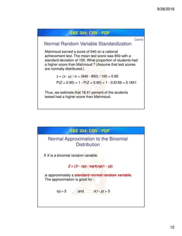 Lec 3 continuous random variable | PDF