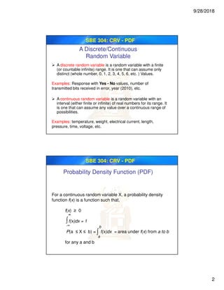 Lec 3 continuous random variable | PDF