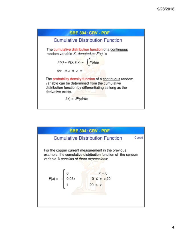 Lec 3 continuous random variable | PDF