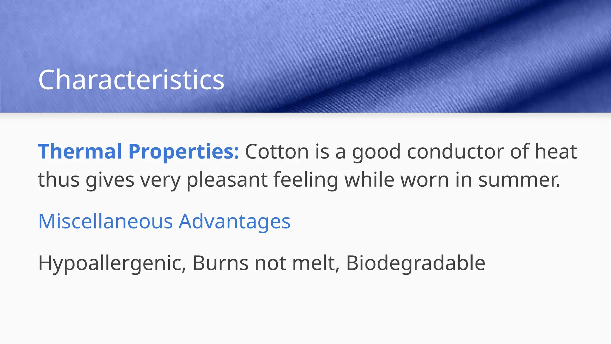 Cotton Fiber (Basic Introduction and Properties) | PPTX