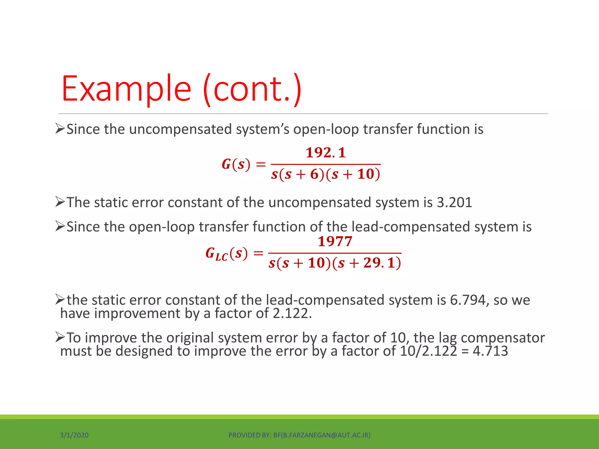 Lec 3 desgin via root locus | PPTX | Computer Networking | Computing