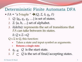 Theory of computation Lec3 dfa | PPTX