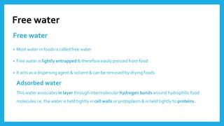 Lec 3 Food Technology - water.pptx food sciences | PPTX