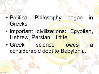 History of Political Thoughts; The Greeks by RPC | PPT | Religion ...