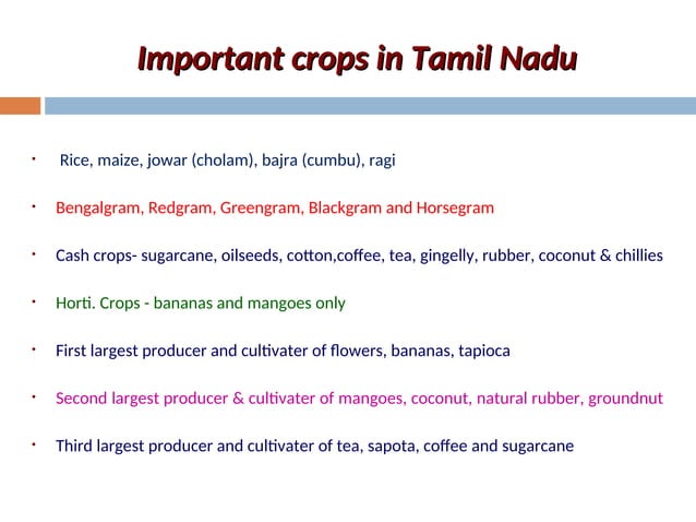 Major importance crops in India and Tamil Nadu.ppt