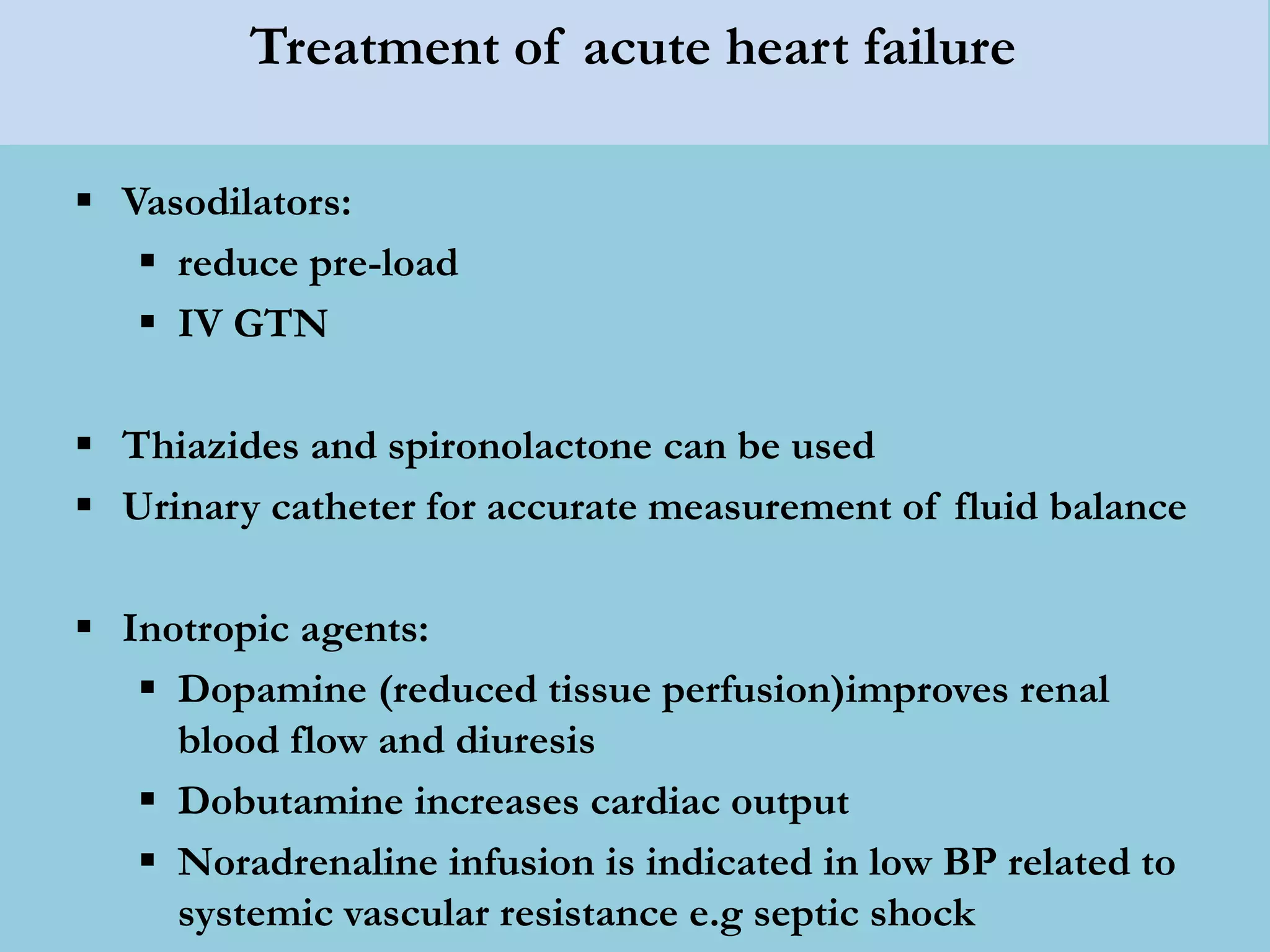 Lec 3 management of acute pulmonary oedema for mohs | PPTX