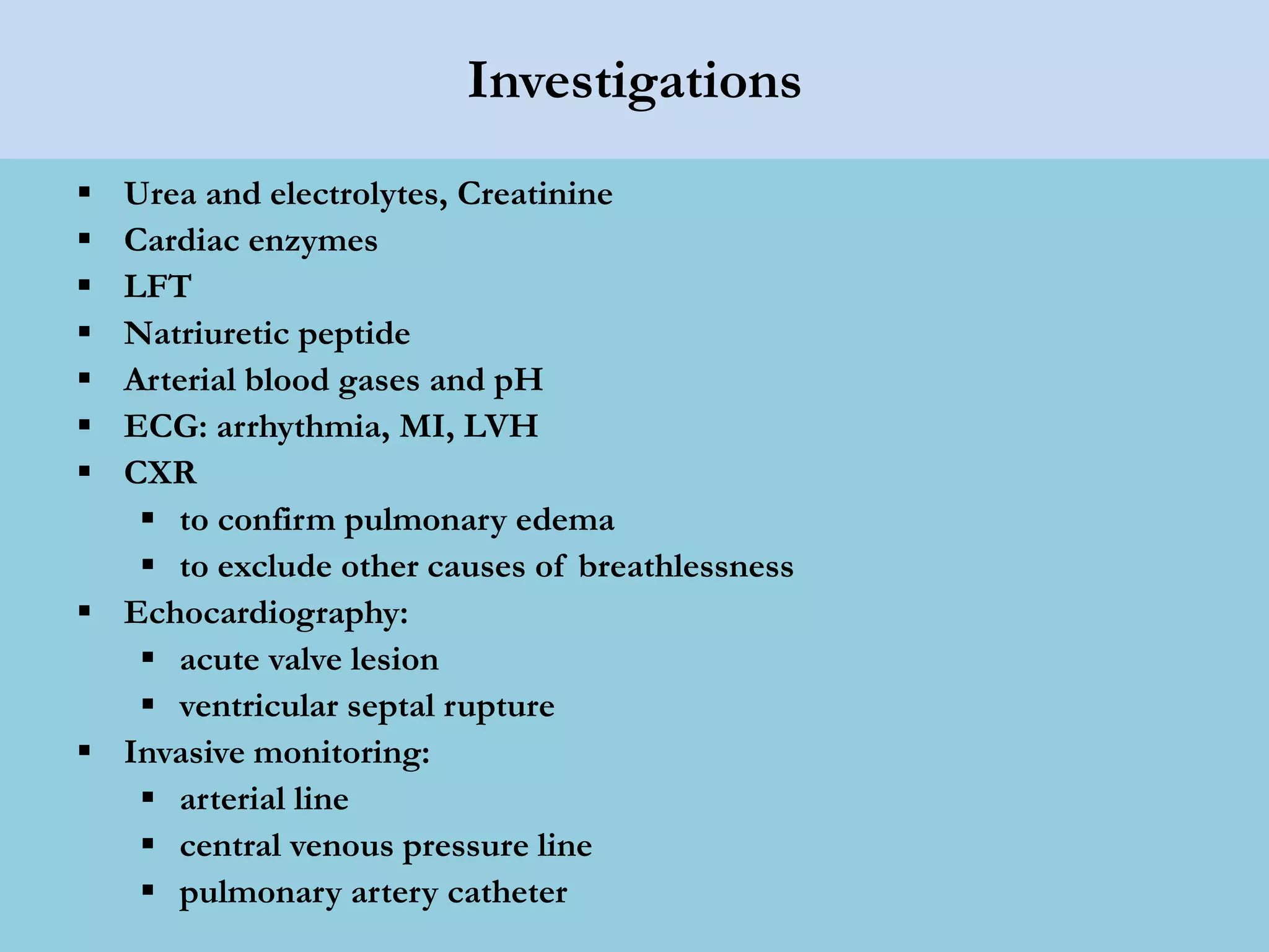 Lec 3 management of acute pulmonary oedema for mohs | PPTX