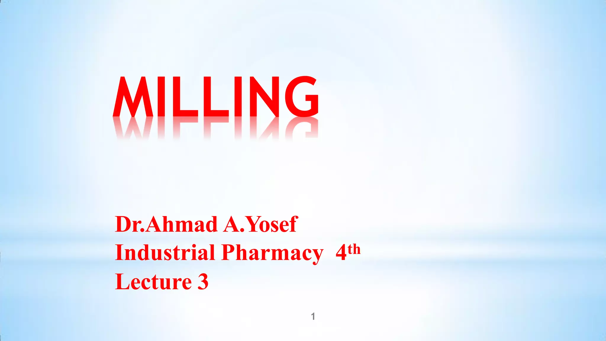 Milling Pharmaceutical Industry | PDF