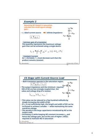 Single stage amplifier and applications | PPTX