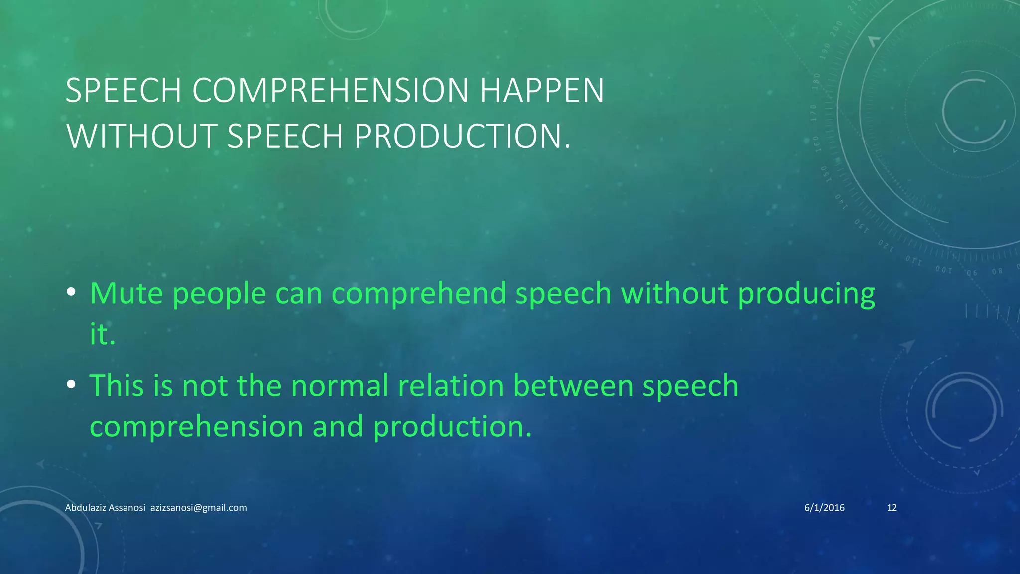 The development of speech comprehension | PPTX