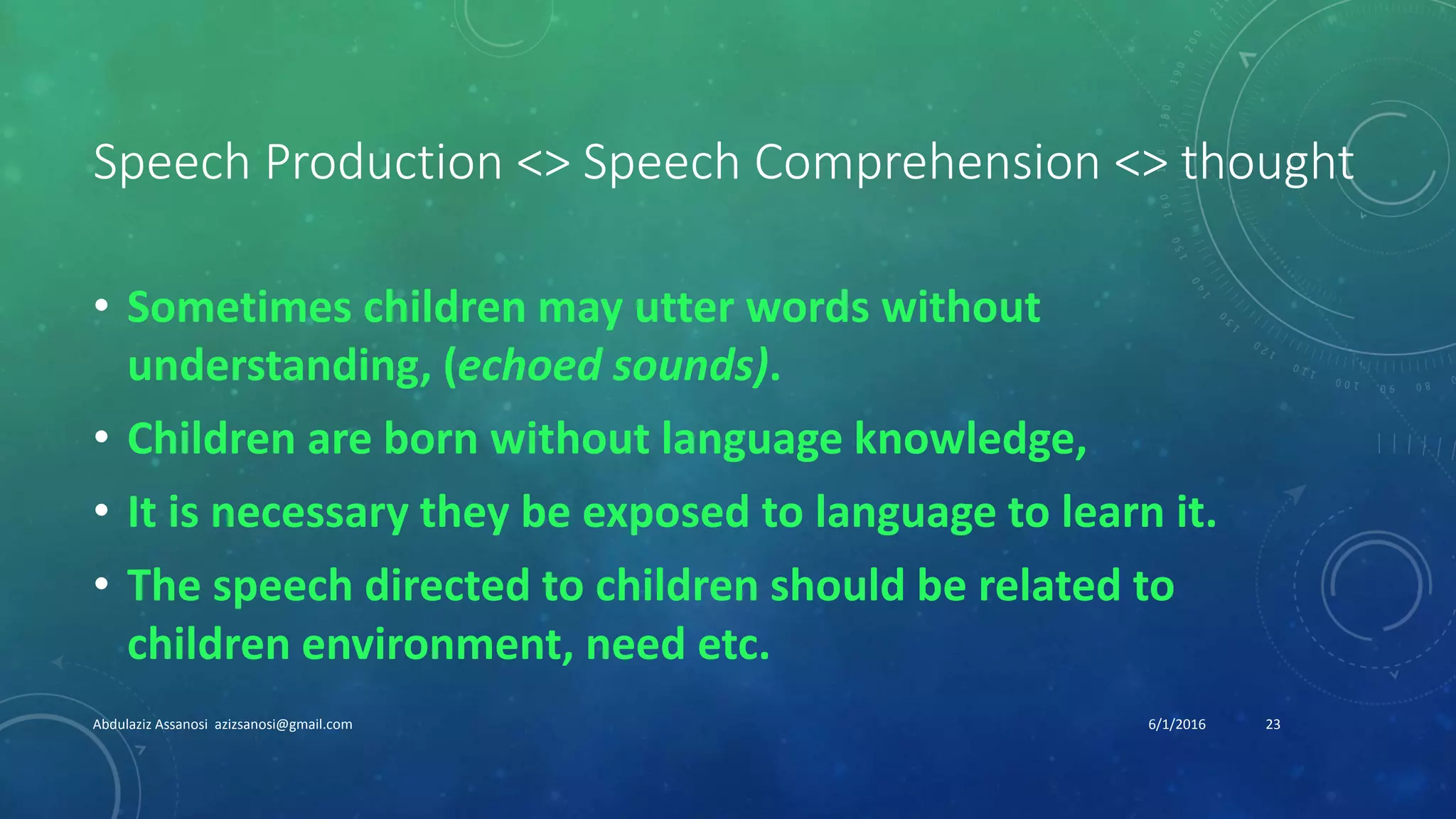 The development of speech comprehension | PPTX