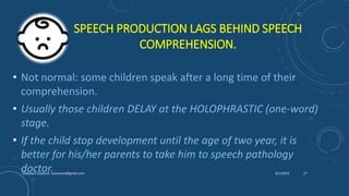 The development of speech comprehension | PPTX