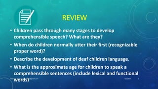 The development of speech comprehension | PPTX