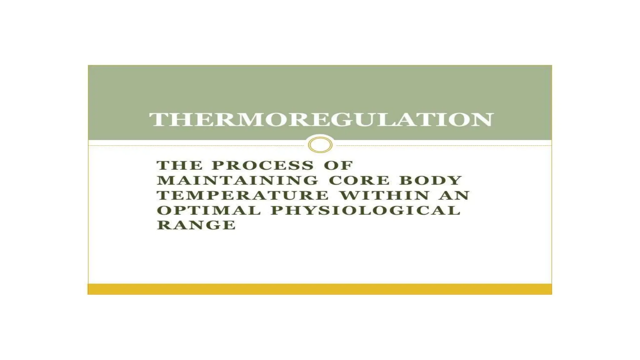 lec 3 Thermoregulation and its mechanism | PPT