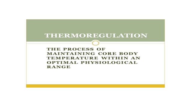lec 3 Thermoregulation and its mechanism | PPT