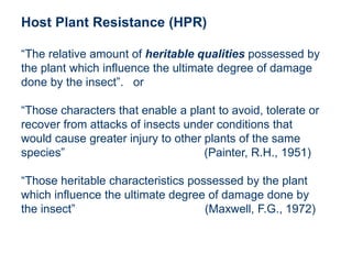 Types and classification of plant resistance to insects.ppt