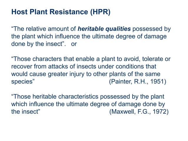 Types and classification of plant resistance to insects.ppt ...