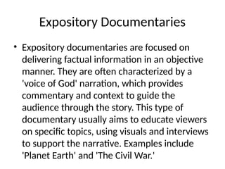 Lec 3 Types of Documentary Films.Lec 3 Types of Documentary Films.pptx