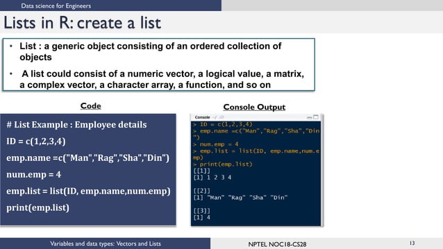 Lec3 variables and datatypes vectors and lists | PPT Lec3 variables and datatypes vectors and lists | PPT