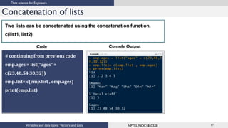 Lec3 variables and datatypes vectors and lists | PPT