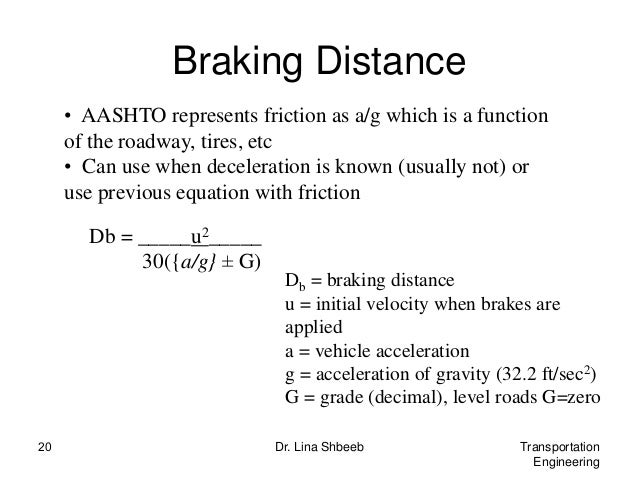 Lec 03 Vehicle Motion (Transportation Engineering Dr.Lina Shbeeb)