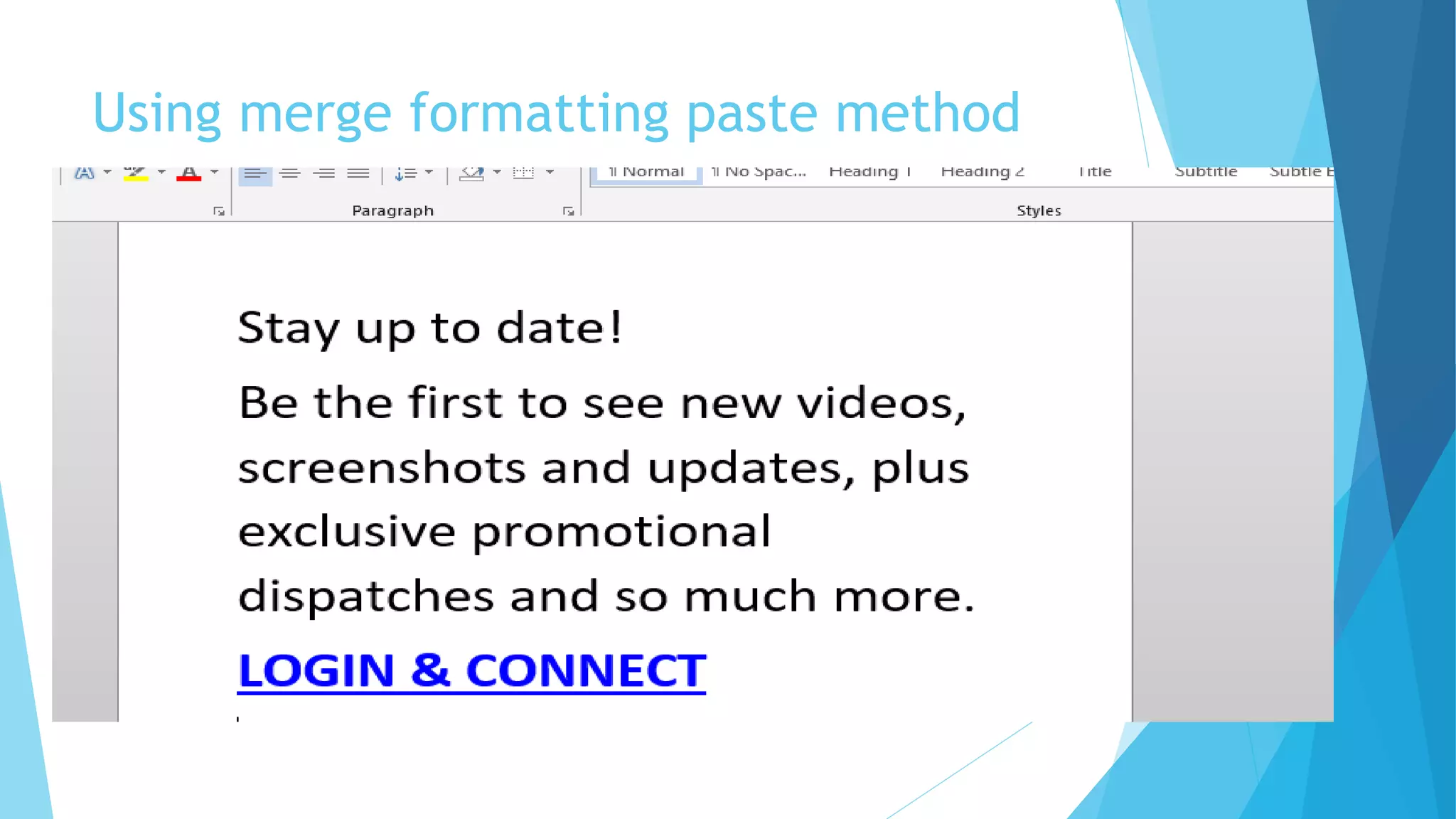 Inserting and editing text in MS Word | PPTX