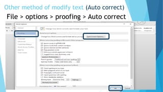 Inserting and editing text in MS Word | PPTX